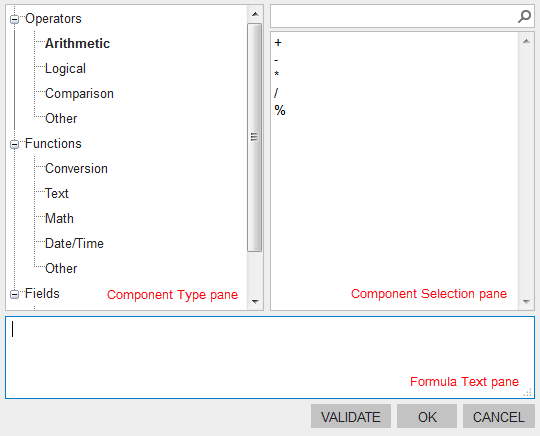 Formula Editor Dialog Box