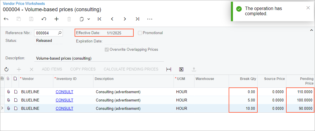 Vendor Prices: To Upload a Price List and Explore Price Selection