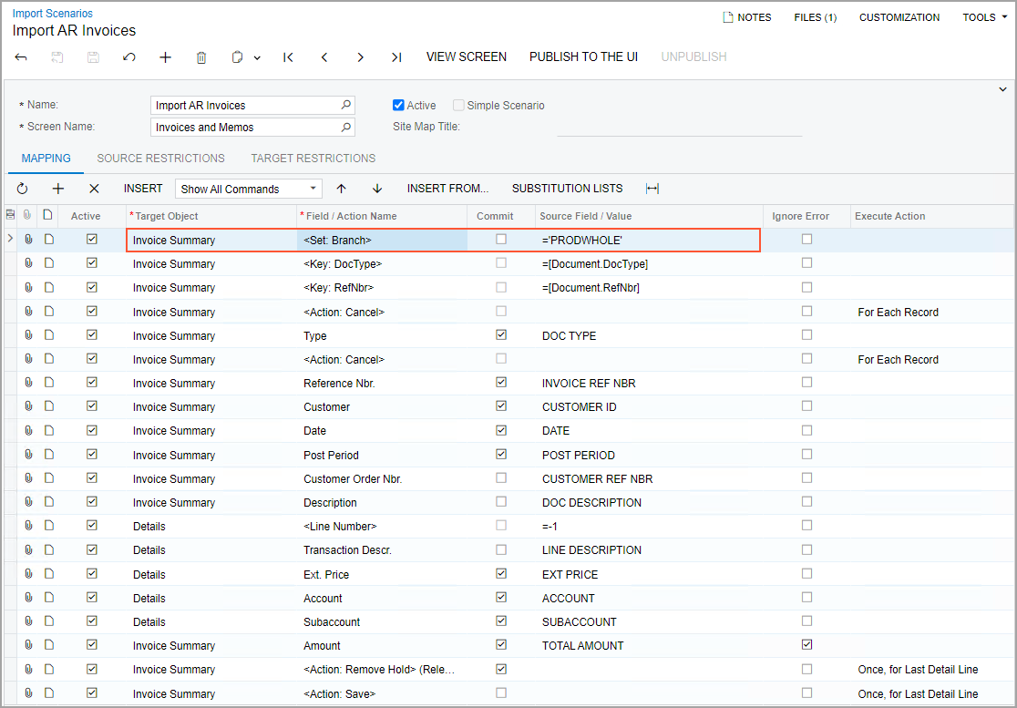 Key Fields and Search in Import Scenarios