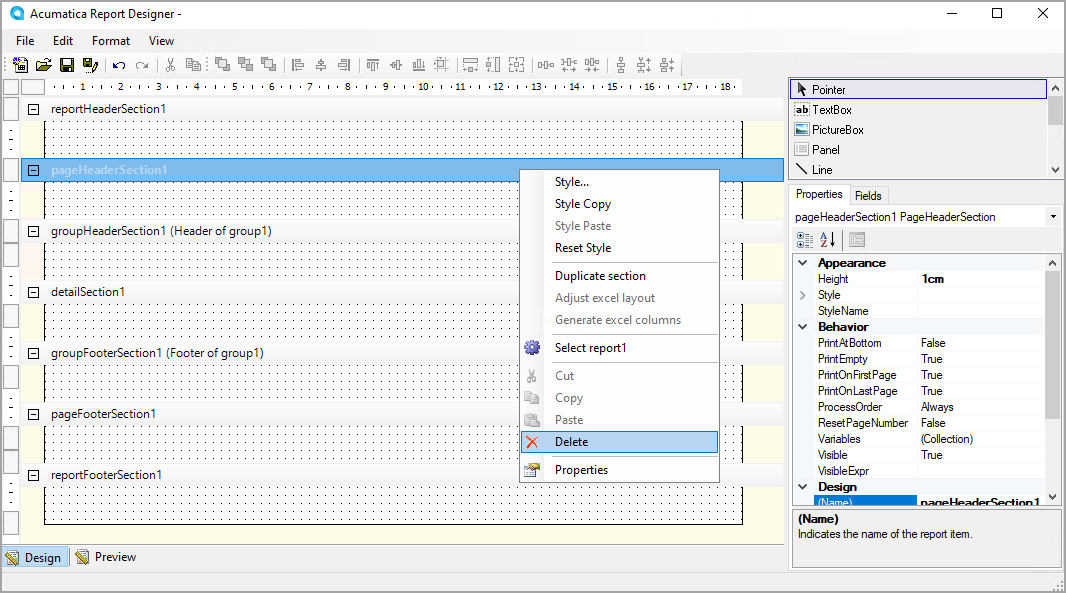 Report Creation: Report Sections